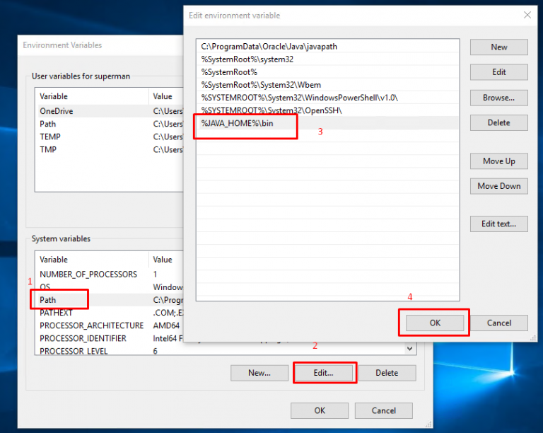 Cài đặt Java 9, Cài đặt biến môi trường Java - STACKJAVA