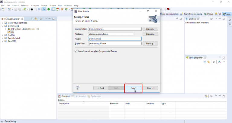 Lập trình giao diện Java Swing trên Eclipse với windowbuilder.