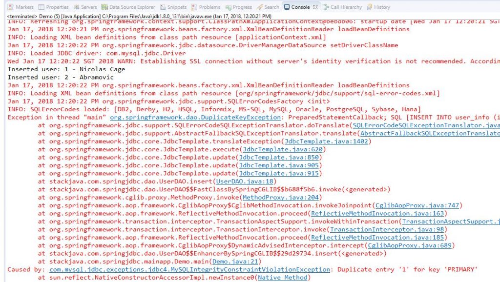 Spring JDBC - Transaction trong Spring JDBC, Code ví dụ Spring JDBC ... Spring JDBC - Transaction trong Spring JDBC, Code ví dụ Spring JDBC ...